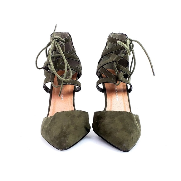 Atmosphere | Shoes | Atmosphere Army Green Ankle Tie Heels Size 7 ...
